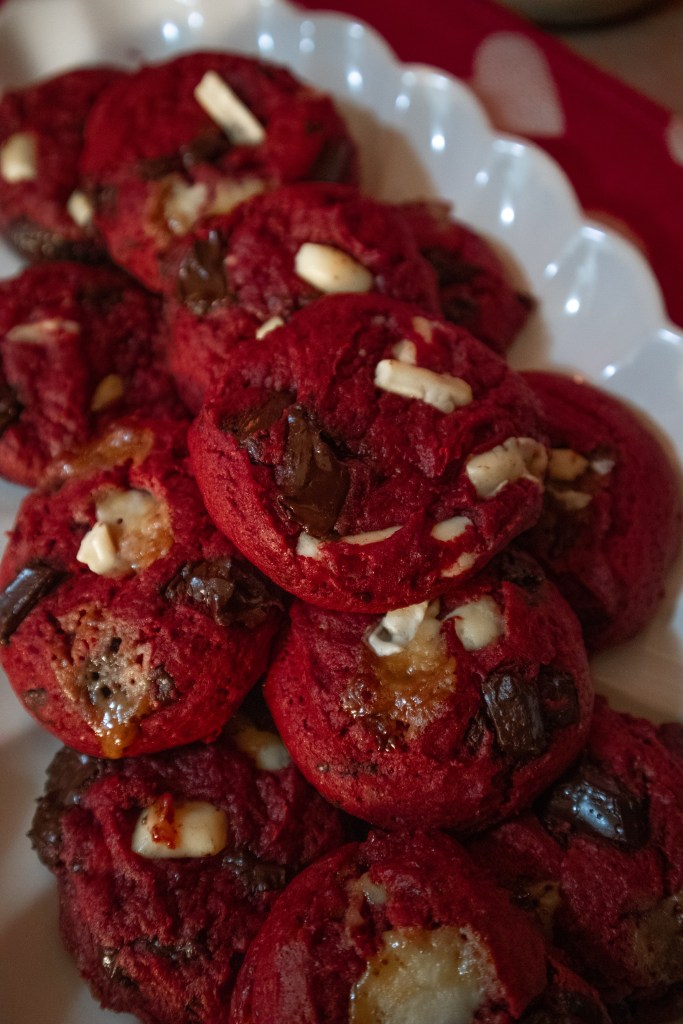 Decadent Vegan Red Velvet Cookies with Chocolate Chunks